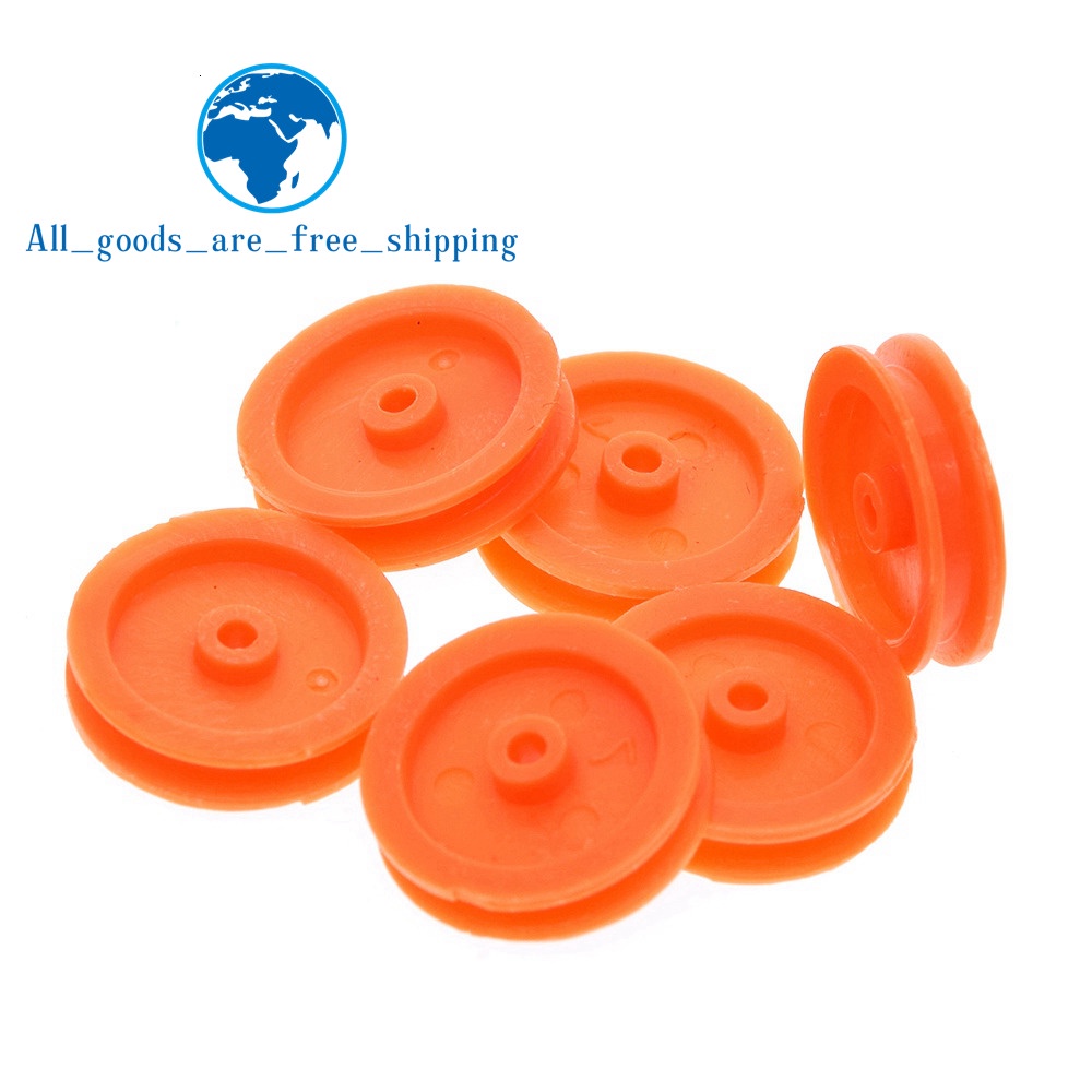 10pcs J347Y 2*17mm Yellow Plastic Model Belt Pulley DIY Micro Motor ...