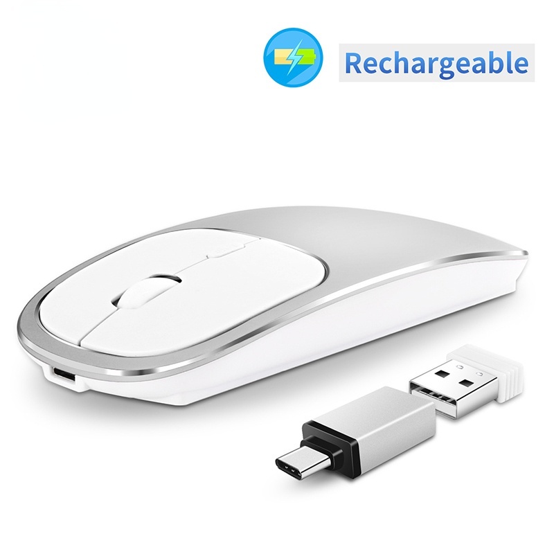 Rechargeable Wireless Mouse USB-C for Macbook Laptop Metal Portable ...