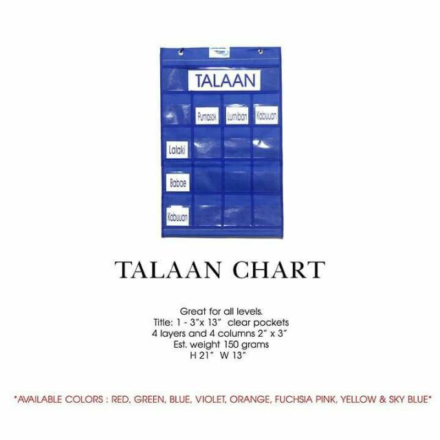 TALAAN POCKET CHART (CHARTS UNLIMITED) | Shopee Philippines