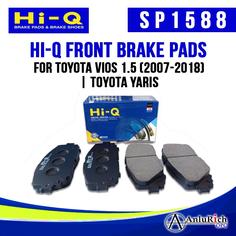 Hi-Q FRONT BRAKE PADS for TOYOTA VIOS 1.5 2007-2018 | TOYOTA YARIS ...