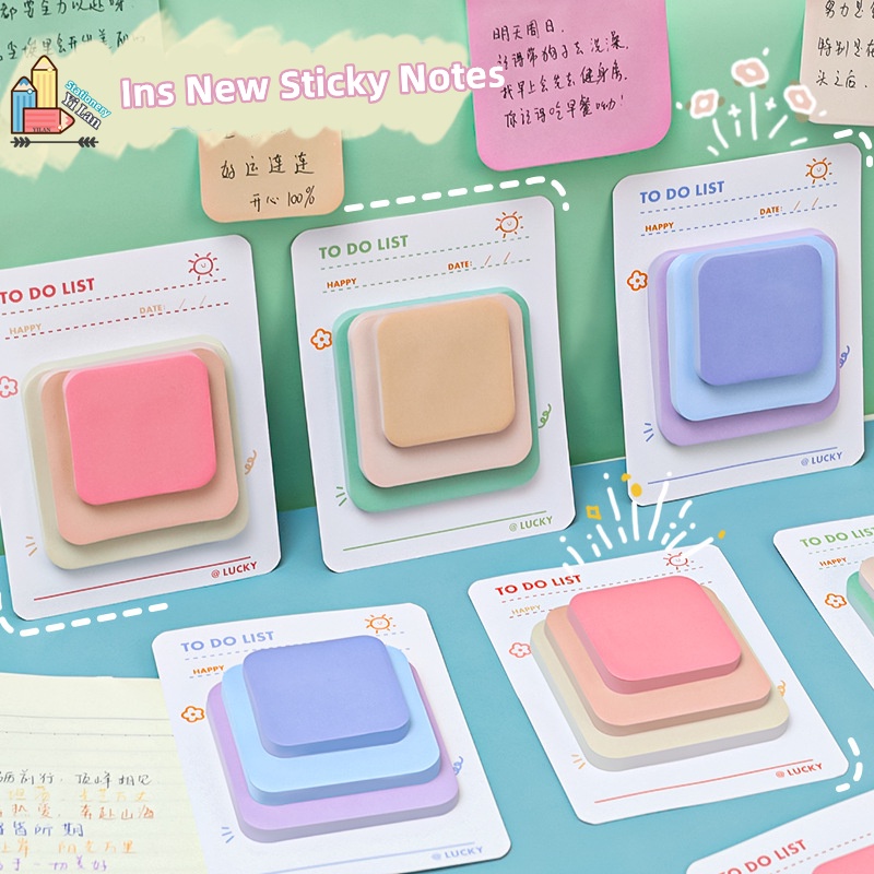 Yilan Ins New Sticky Notes Color Note Paper Student Message Can Paste ...