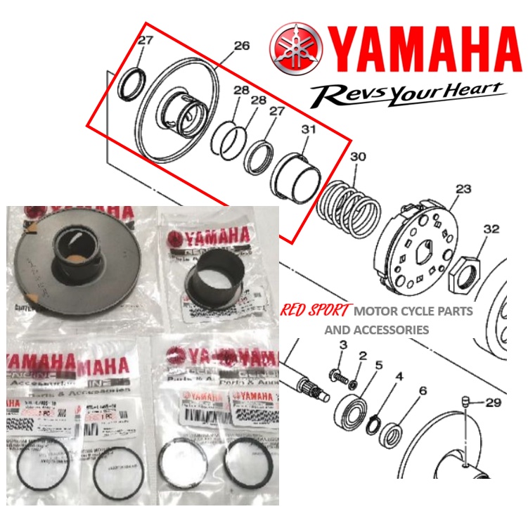 Female Torque Drive Set with Oil Seal, O-ring and Spring Seat YAMAHA ...