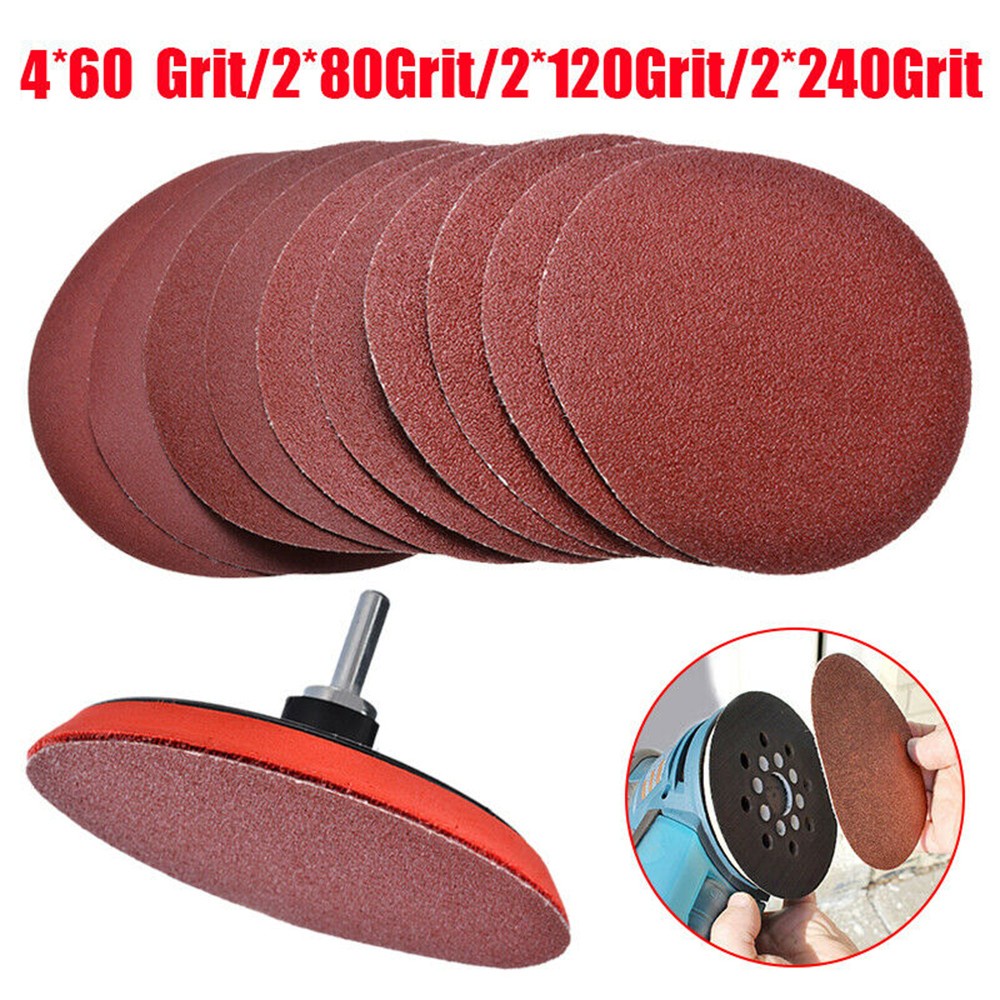【EVERY】Sandpaper Mixed 125mm-Sanding Discs Sandpaper Backing Adaptor ...