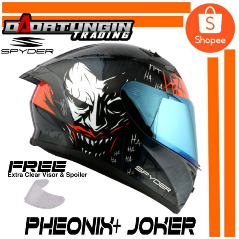 SPYDER Phoenix+ V2 Fullface Helmet w/ Free Extra Clear Visor | Shopee ...