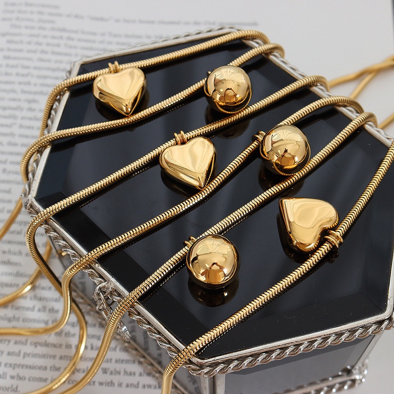 European American Punk Style Titanium Steel Gold-Plated Round Snake ...