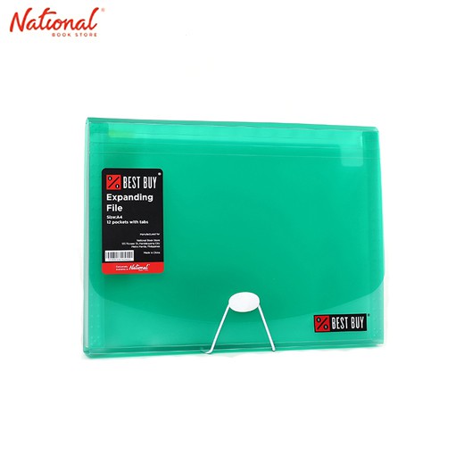 Best Buy Expanding File 14011 A4 12 Pockets Garter Lock With Tab Green ...