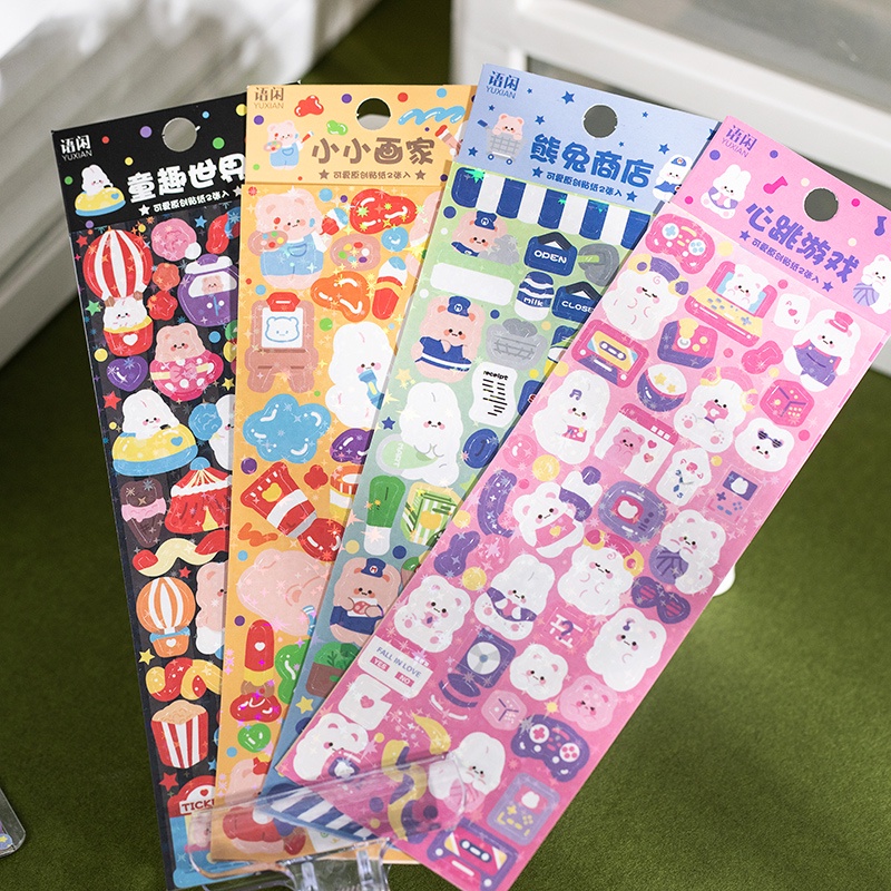8 types of hand-painted stickers, 2 pieces of Animal Adventures series ...