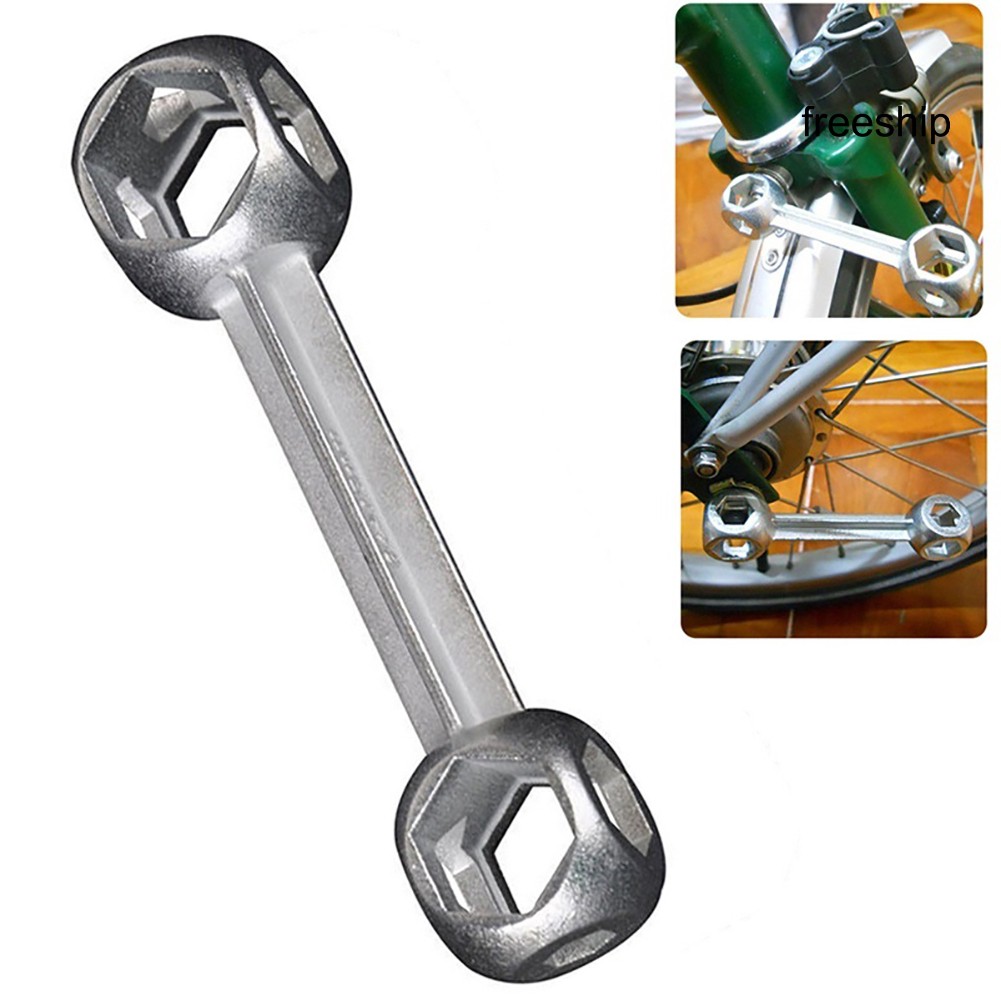 Free① 10 in Wrench Mini Tool Dog Bone Hexagon Holes Cycling Spanner ...