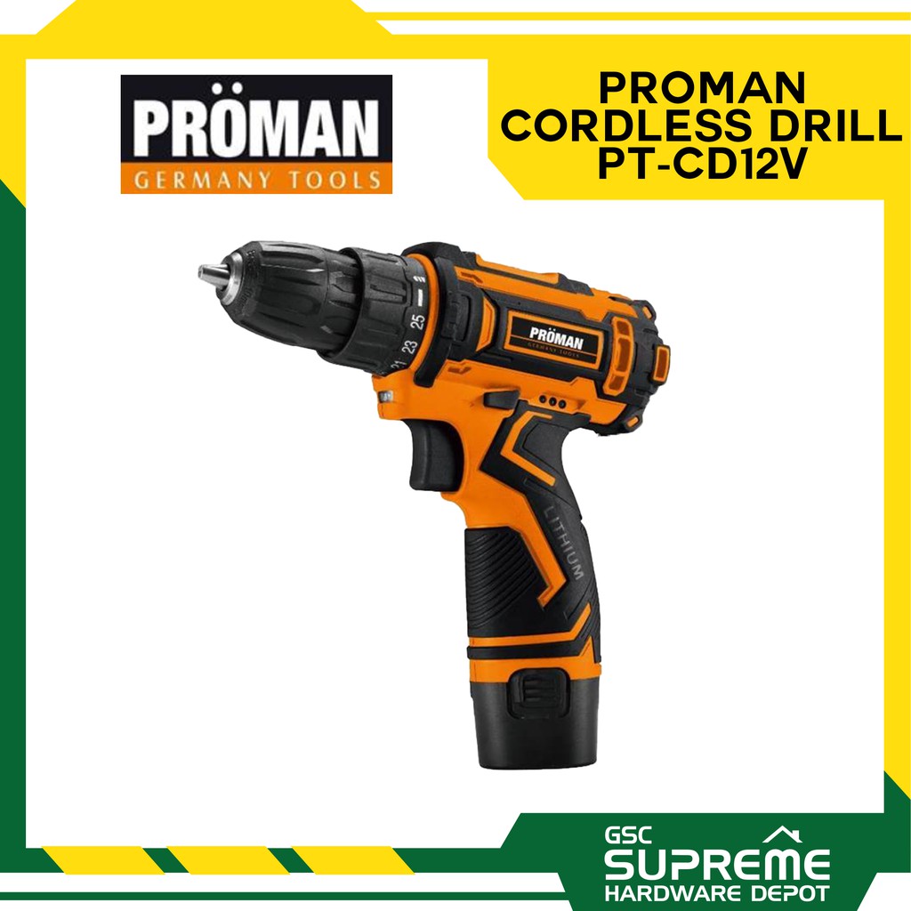 Proman Cordless Drill 12V PT-CD12V | Shopee Philippines