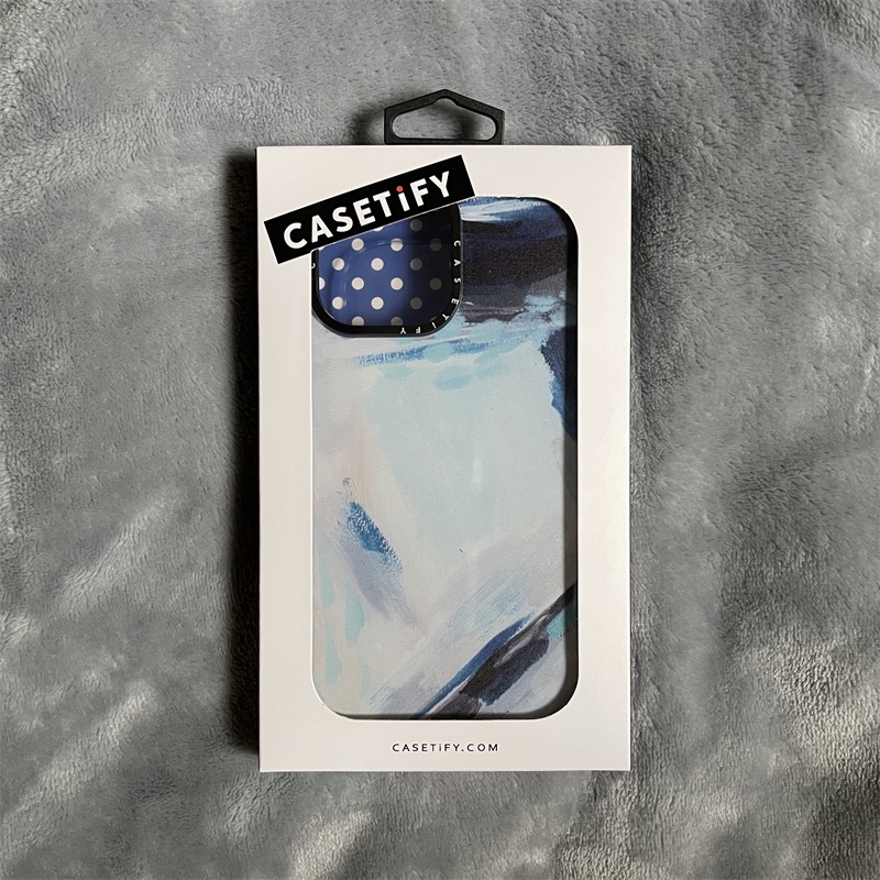CASETify X Black Blue Brush painting Clear Inspired Design iPhone 13 Pro Max Mini 12 Pro Max ...
