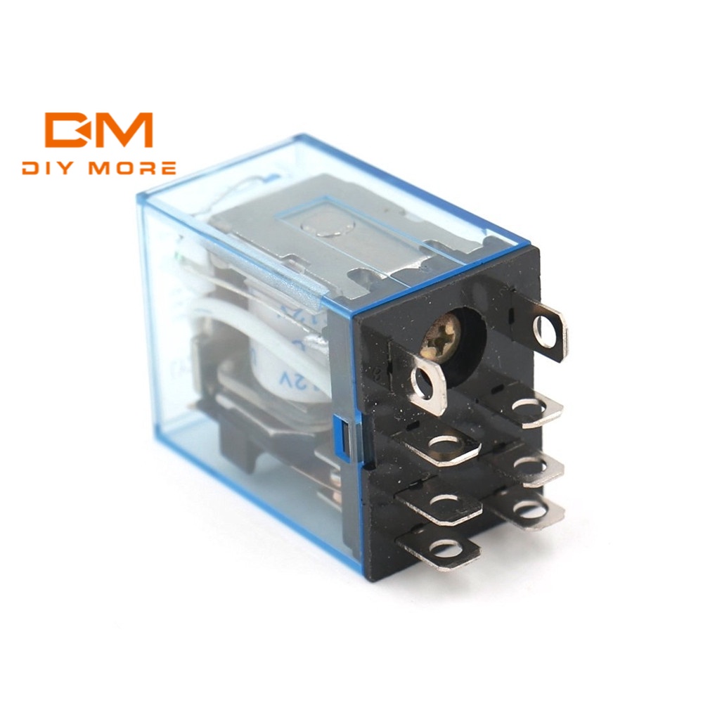 DIYMORE Transparent Shell Relay Dc 12V 10A Coil Power Ly2Nj Small ...