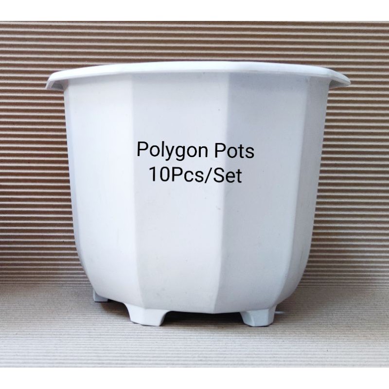 10 Pcs/Set Polygon Pot 4"-5"-6" Plastic Plant Pot / Makapal / Murang ...