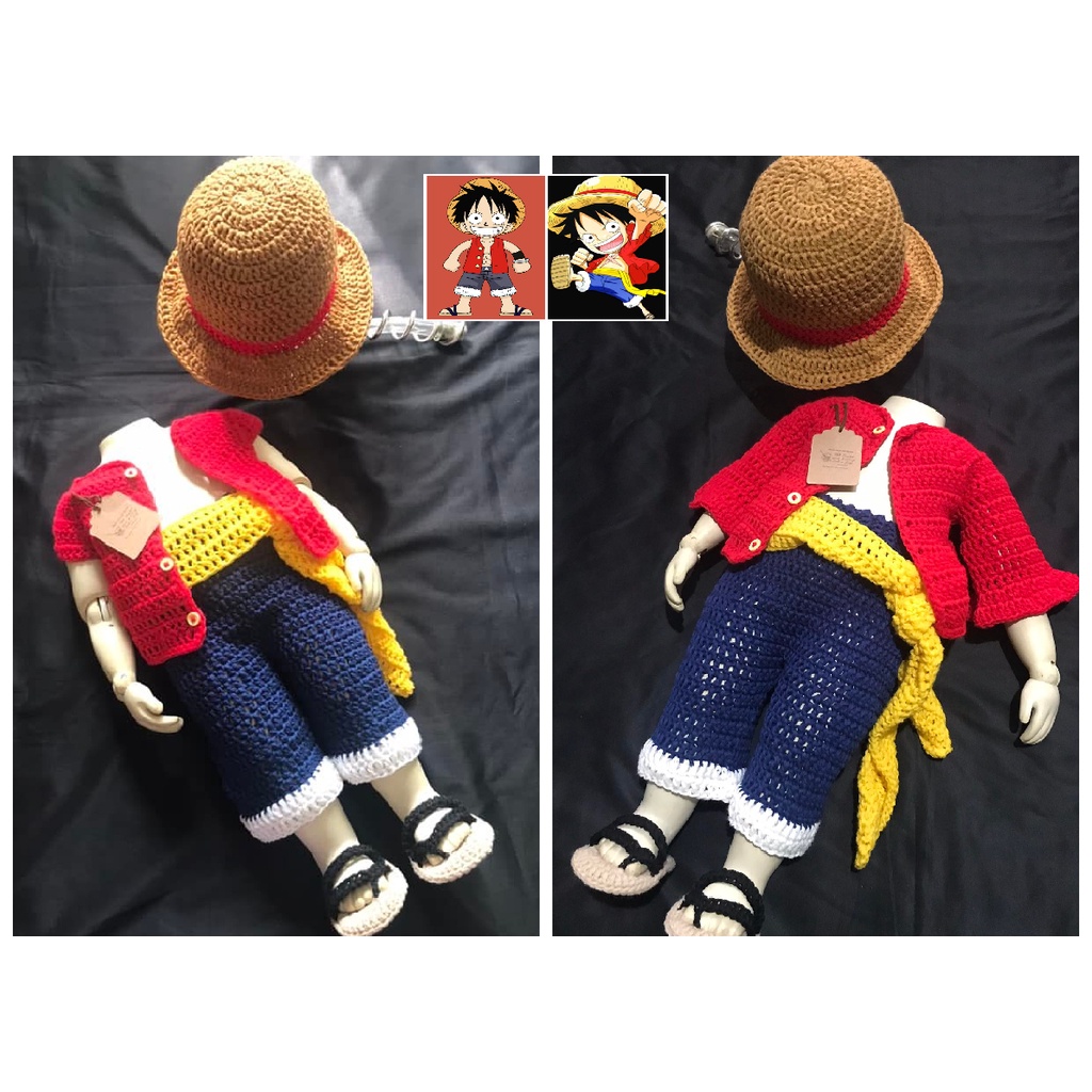 Crochet Inspired ONE PIECE Monkey D Luffy manga and anime baby costume ...