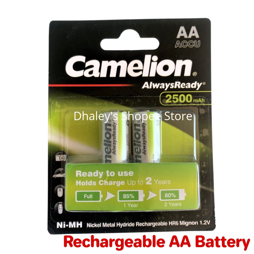 AA Rechargeable Battery 2000mAh / 2500mAh / 2000mAh 2pcs. Batteries ...