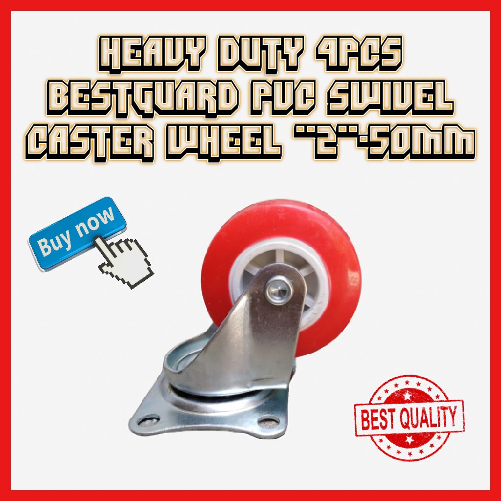 HEAVY DUTY 4PCS BESTGUARD PVC SWIVEL CASTER WHEEL "2"-50MM | #53 ...