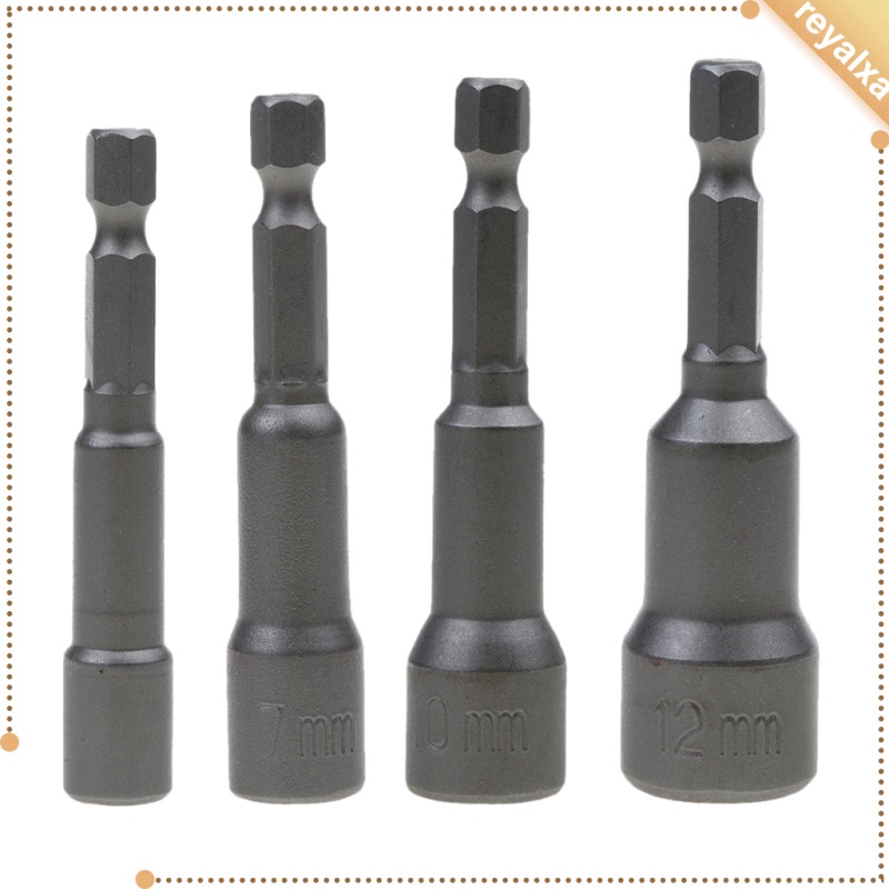 6mm /7mm / 10mm /12mm Hex Nut Set Socket Bit Adapter Connector ...