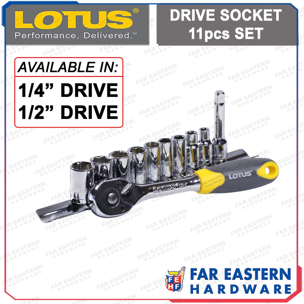 LOTUS Drive Socket 11pcs Set 1/4" | 1/2" LTHT | Shopee Philippines