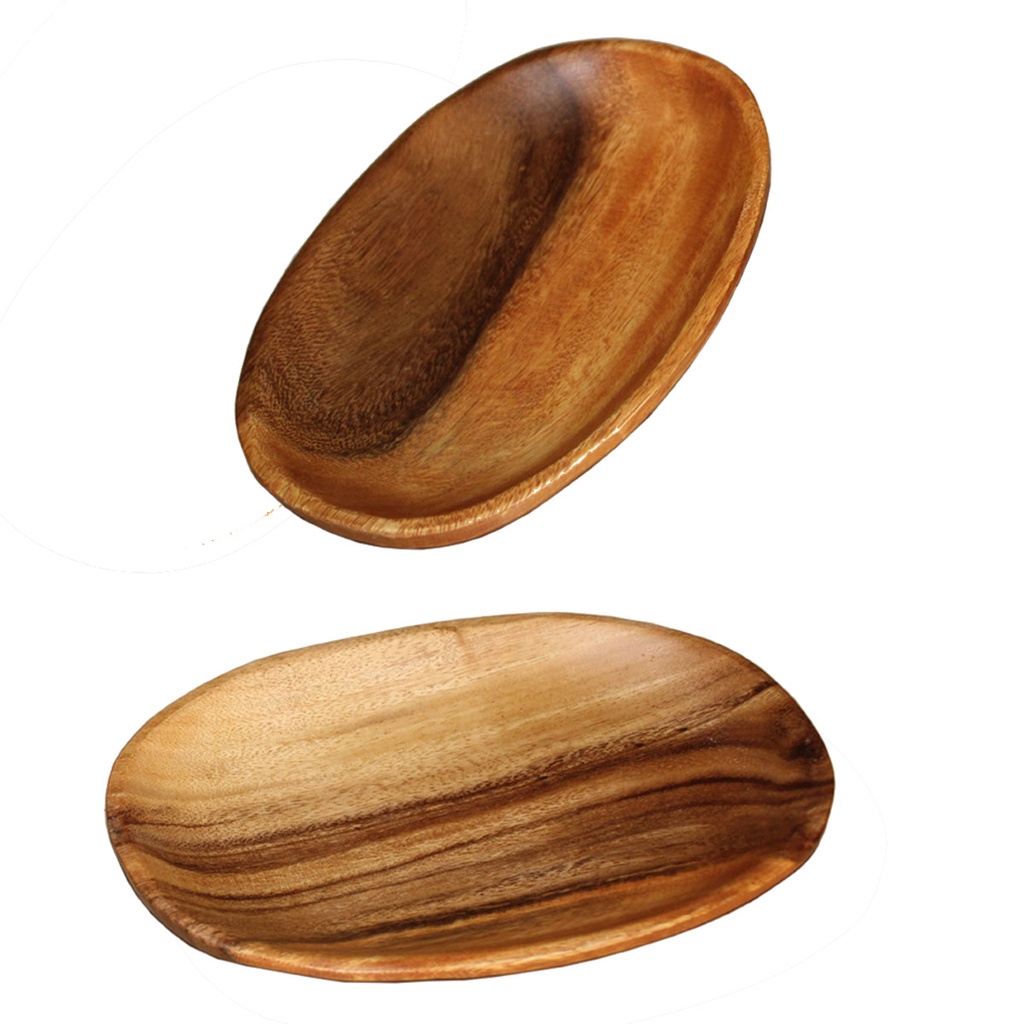 2 pcs Oval Wooden Plate Food Safe 1x6x9 inches | Shopee Philippines