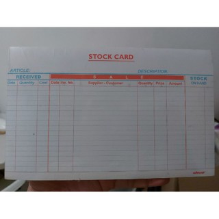 STOCK CARD | 100 SHEETS | Shopee Philippines
