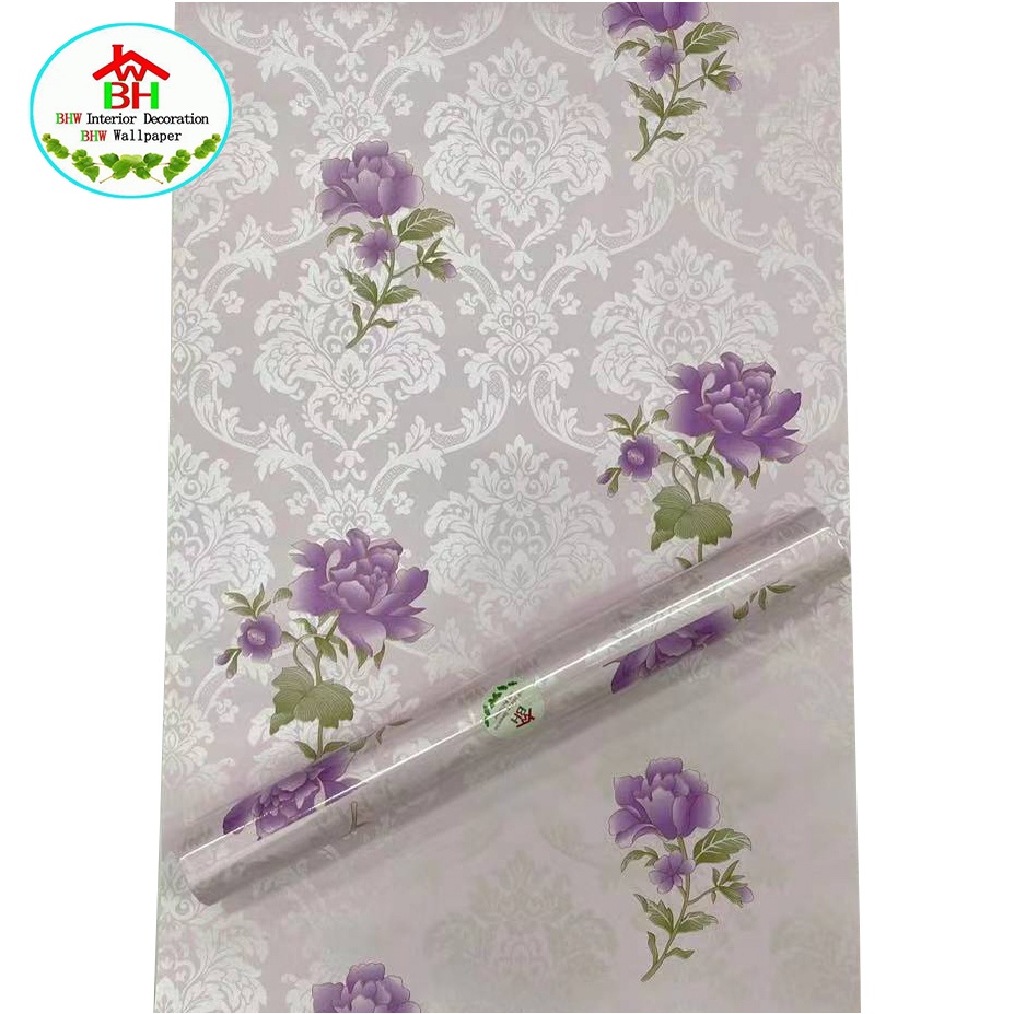 BHW flower Wallpaper PVC Waterproof Self-Adhesive Wall Paper Sticker ...