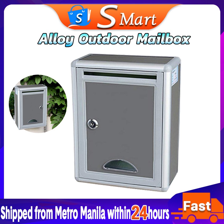 Aluminum Alloy Mailbox Outdoor Security Locking Mailbox Letter Box Mail ...