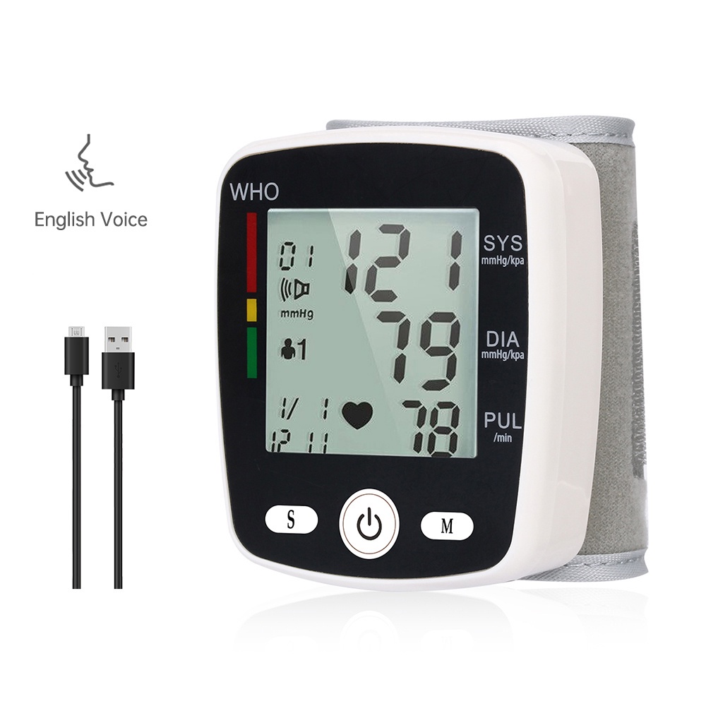 TAKROL CK-W355 Rechargeable Digital Wrist Blood Pressure Monitor Pulse Heart Meter Device BP ...