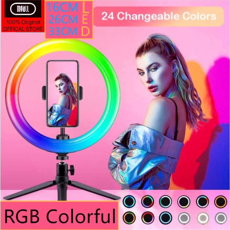 ORIGINAL MJ16 MJ26 MJ33 RGB LED Soft Ring Light 26cm (10inches) with 2 ...