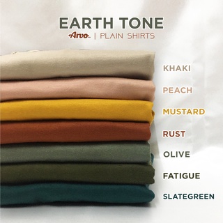 ARVO PH - Earth Tone Plain Tee Shirts / Mustard Peach Khaki Olive Rust ...