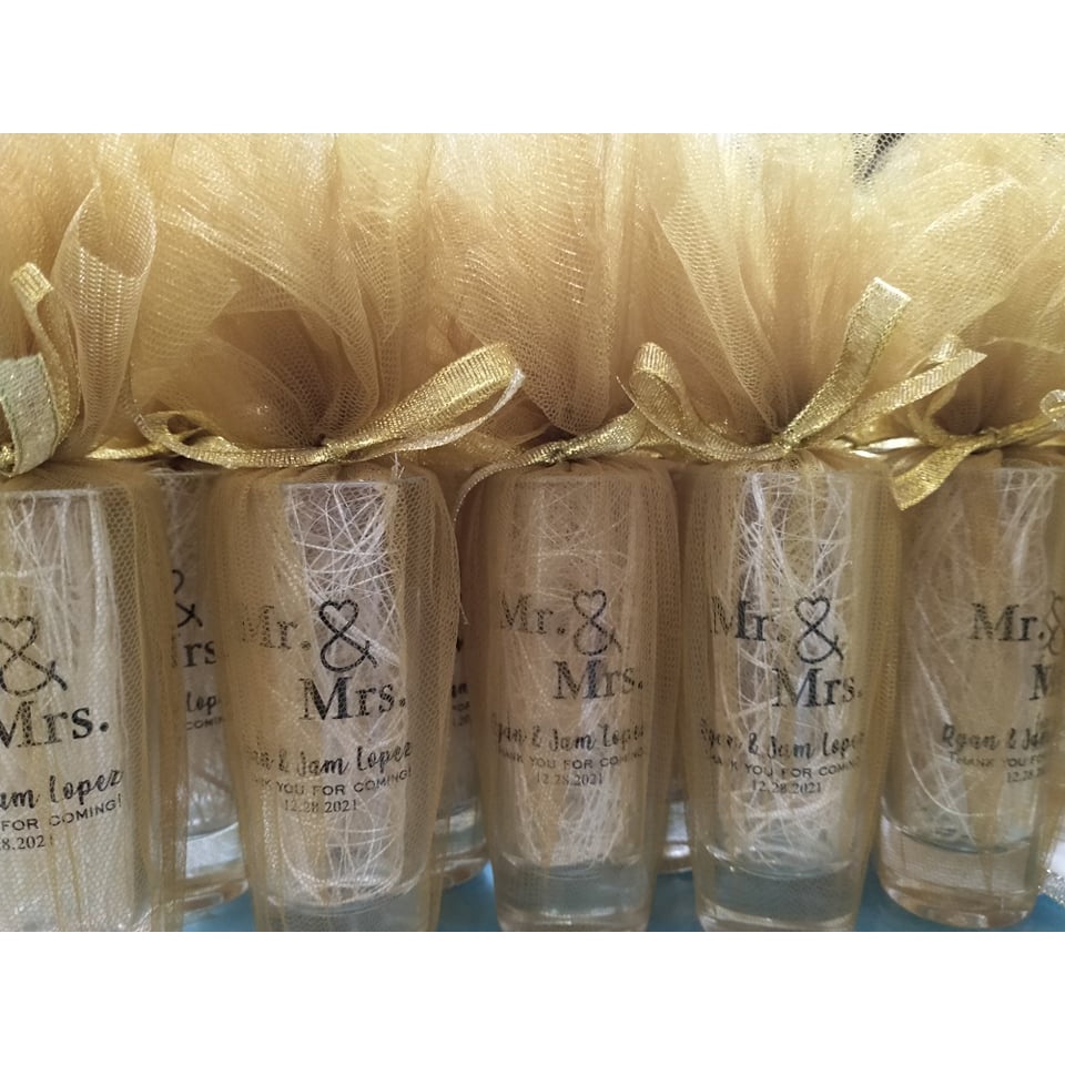 12 Tall Shotglass (BACK TO BACK) Wedding / Baptismal / Birthday ...