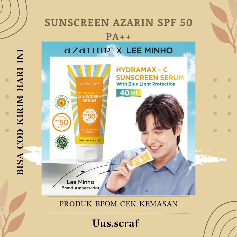 Sunscreen AZARIN HYDRAMAX C SUNSCREEN SPF50 PA++ || Uus. | Shopee ...