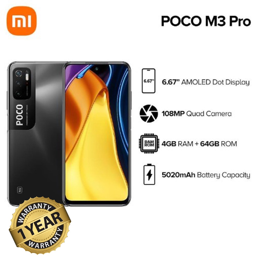 XIAOMI POCO M3 Pro 5G 4GB RAM 64GB ROM 90Hz FHD+ DotDisplay 700 48MP ...
