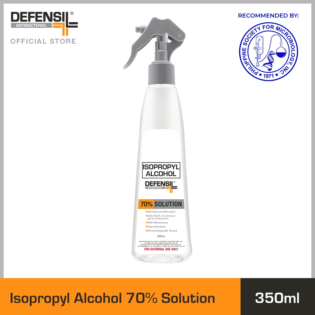 Defensil Antibacterial Isopropyl Alcohol 70% Solution 350ml (Spray ...