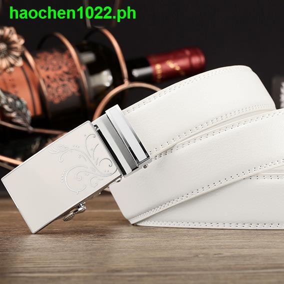 ♕Men's belt white pure cowhide automatic buckle belt Korean youth ... ♕Men's belt white pure cowhide automatic buckle belt Korean youth ...