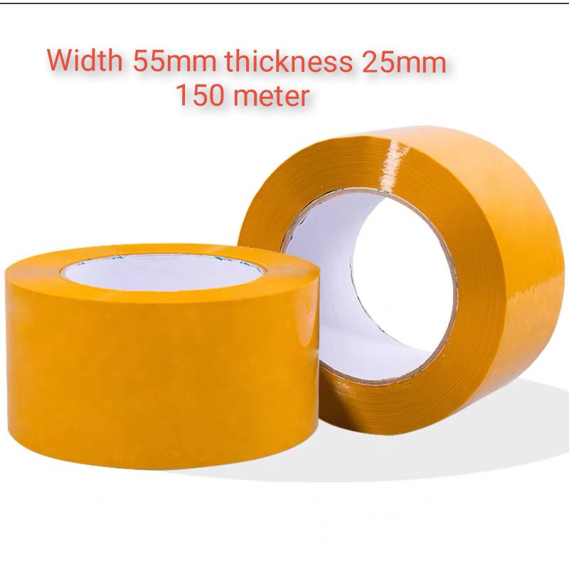 Ready Stock 55mmx150m tape packing tape yellow tape transparent tape ...