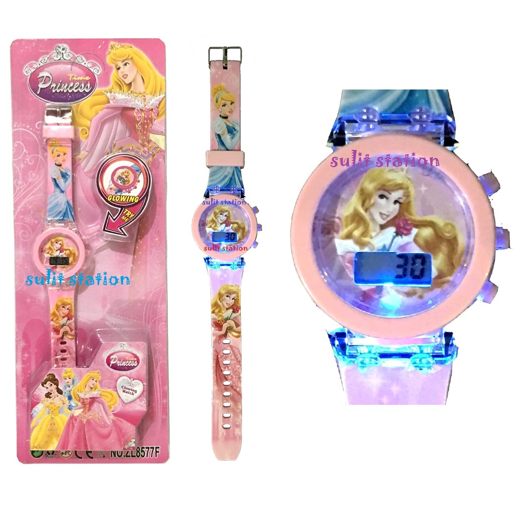 DISNEY PRINCESS GLOW LED LIGHTED GLOWING GIRLS FASHION KIDS DIGITAL ...