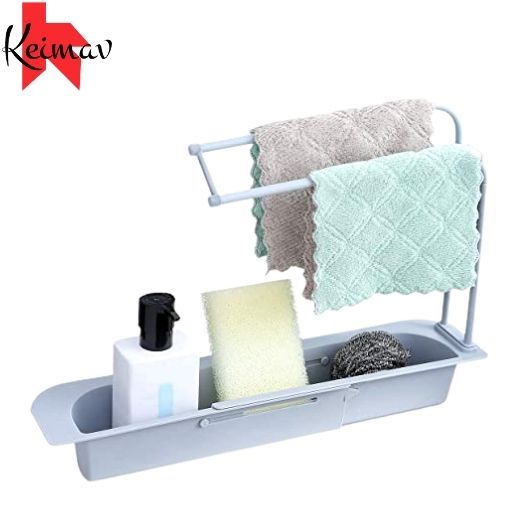 Telescopic Sink Holder Expandable Storage Drain Basket Rack Sponge Soap