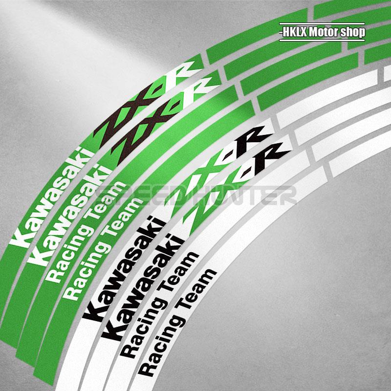 Z250 Z400 ZX10R/6R 636 Ninja 400 650 Wheel rim reflective sticker decal ...