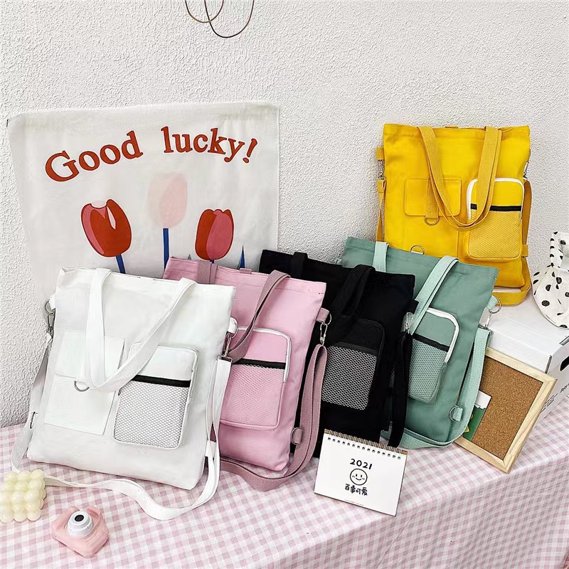 M2 Fashion #MF- CV9058 canvas bag shoulder bag solid color large ...