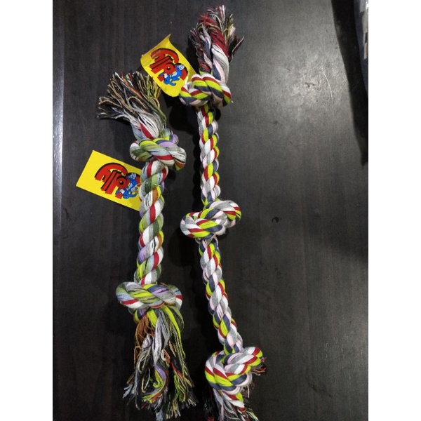 Dog Cotton Braided Bone Rope Toy ,Rope w/ ball (13 inches Med size dog ...