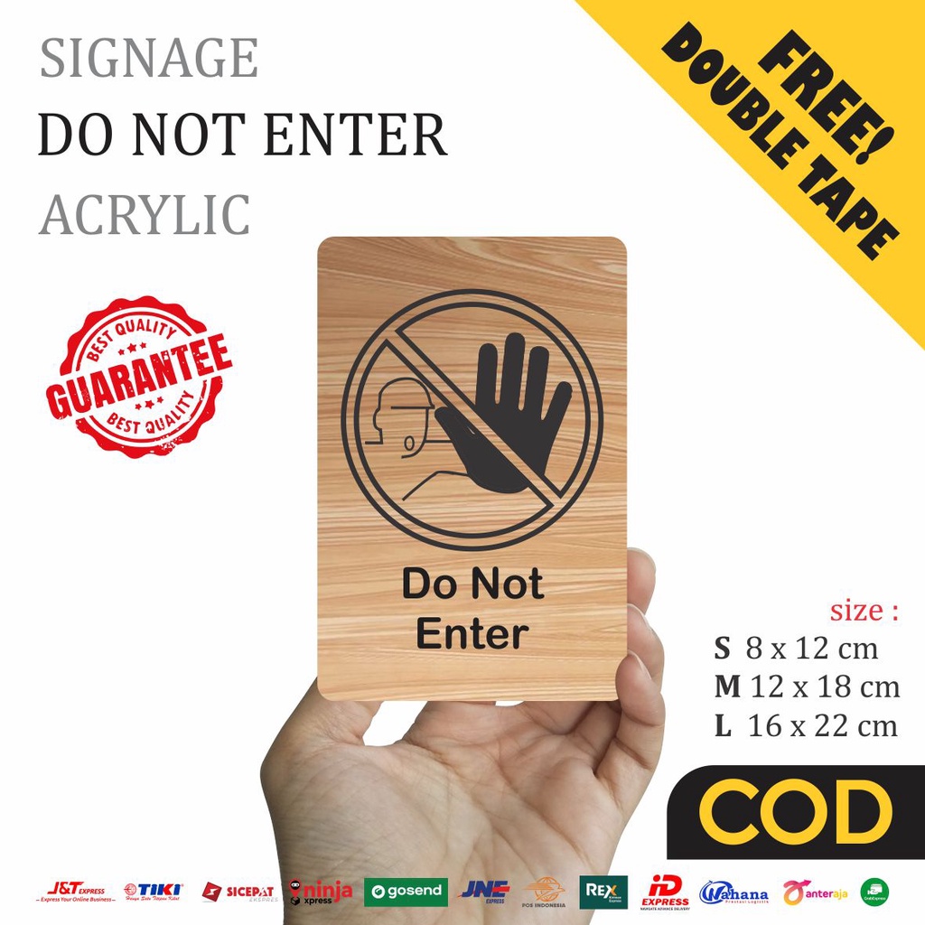 KAYU Do Not Enter Sign Board Wood Print Signage Label Prohibition ...