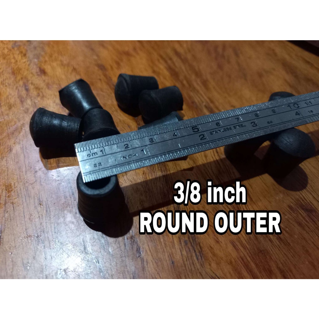 ROUND Outer 3/8 inch (1 CM) Inner Diameter RUBBER Footings-SOLD PER ...