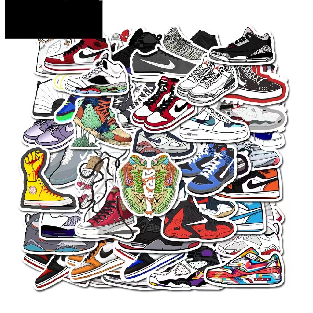 xs117-50pcs Street Fashion Sneaker Graffiti Waterproof stickers ...