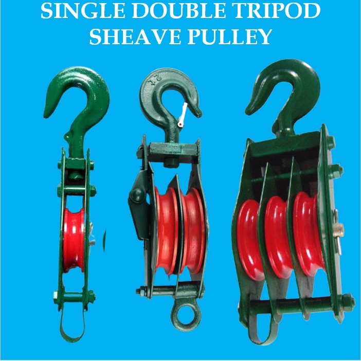 Single double tripod Sheave Pulley Block Crane Snatch Pulley Block ...
