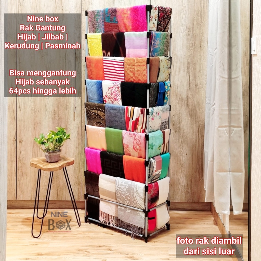 Nine BOX HIJAB Rack Without COVER/Hanging HIJAB Rack/Hanging HIJAB Rack ...