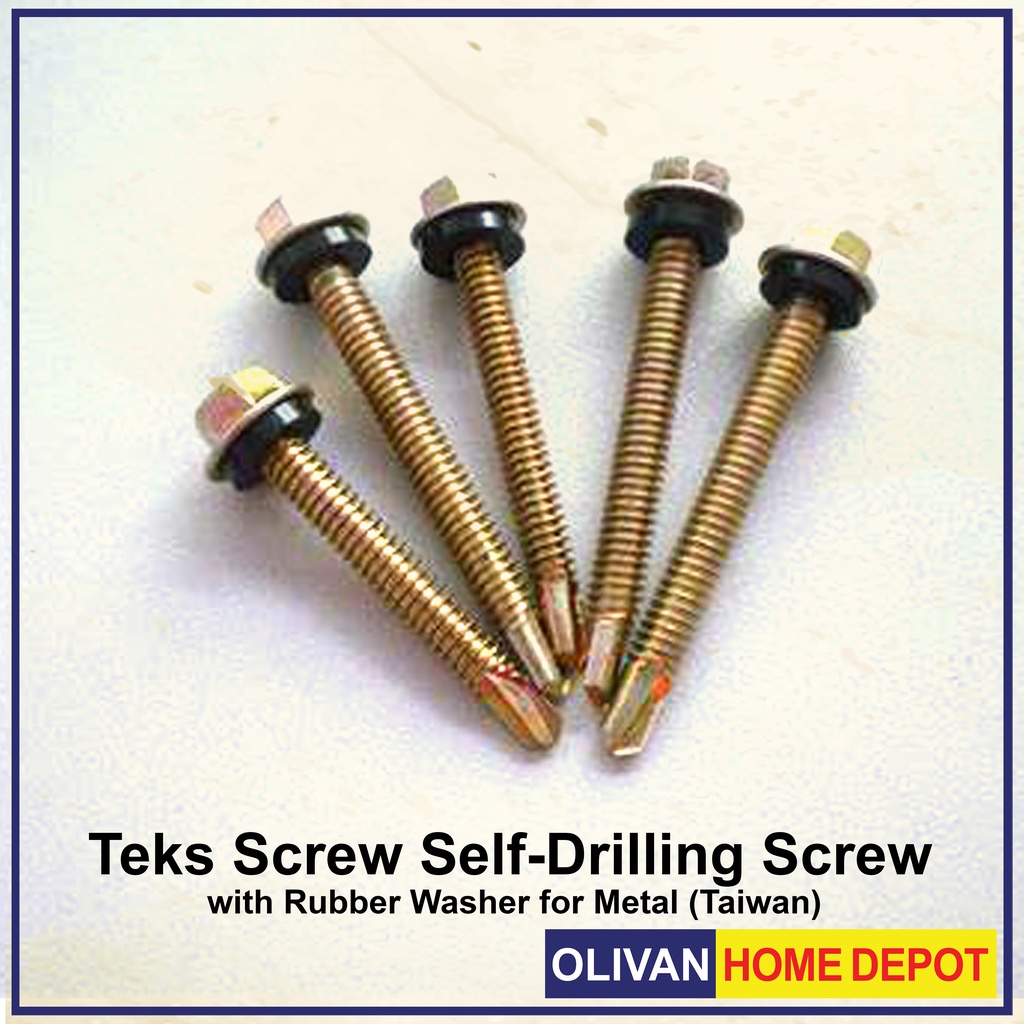 FIX PRO Taiwan Teks Screw Self-Drilling Screw with Rubber Washer for ...