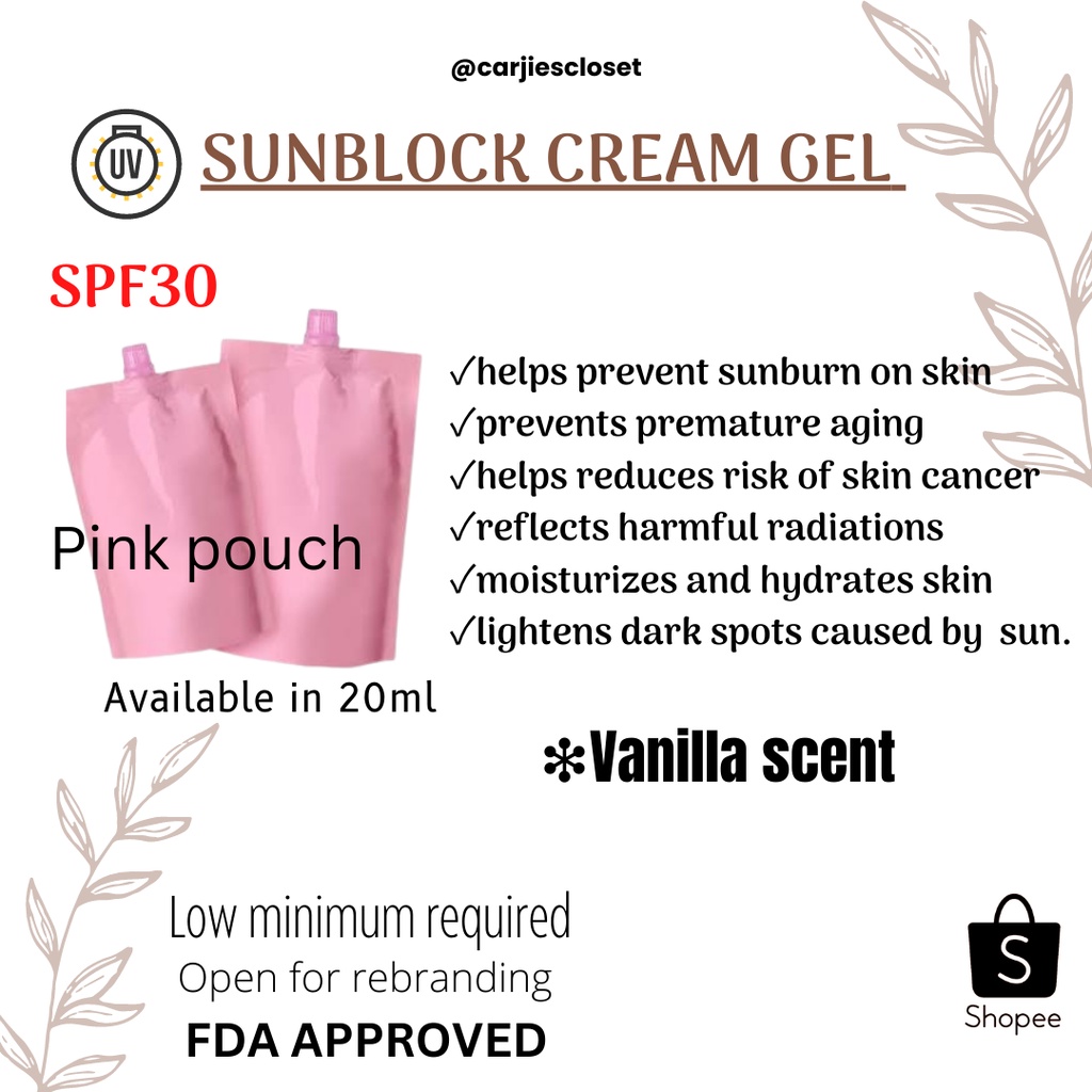 Sunblock cream gel rebranding(no sticker) | Shopee Philippines