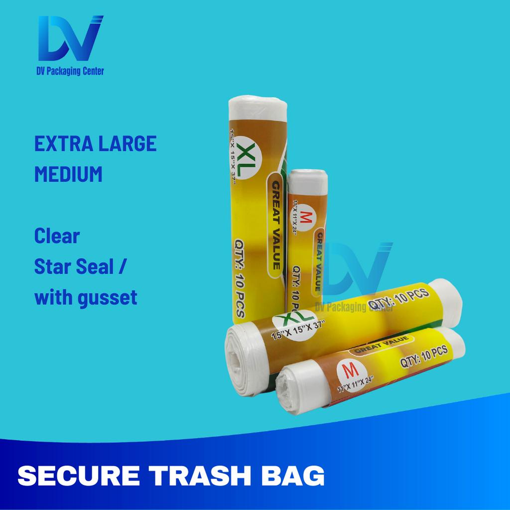 Secure Trash Bag - White (1 Roll x 10pcs) | Shopee Philippines