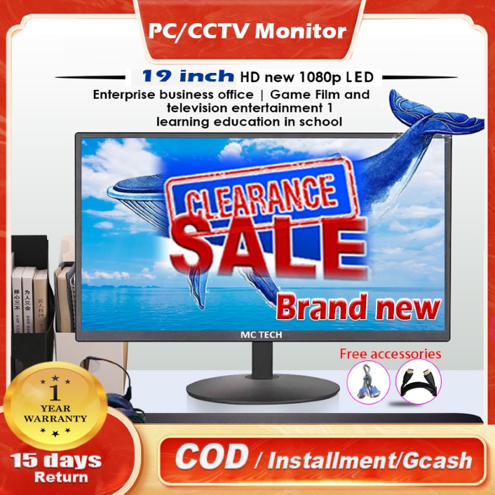 MCTECH Original Brand New Monitor 19Inch LED Monitors HDMI VGA For ...