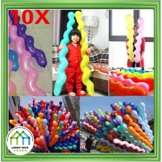 COD PARTY LONG SPIRAL BALLOONS (10PCS) | Shopee Philippines