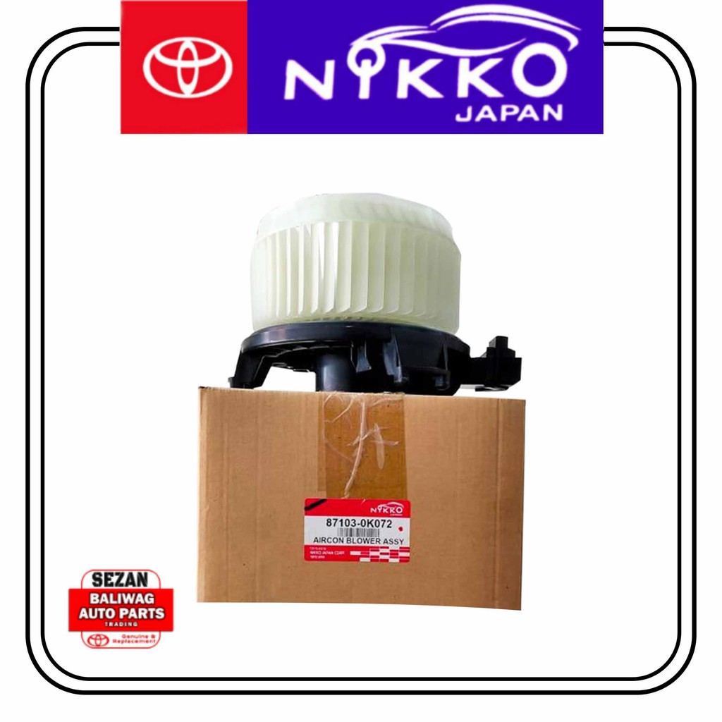NIKKO JAPAN TOYOTA INNOVA 2004-2016 AIRCON BLOWER ASSEMBLY 87103-0K072 ...
